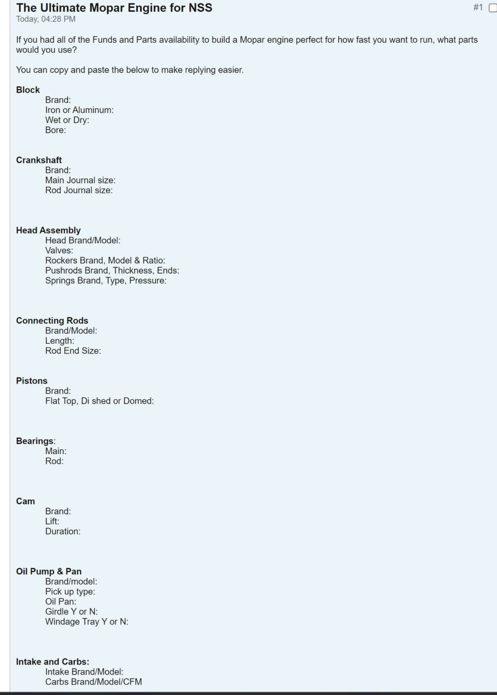 Build Your Perfect Mopar Engine for NSS - NSS Racing dot com Build Your Perfect Mopar Engine for NSS - NSS Racing dot com