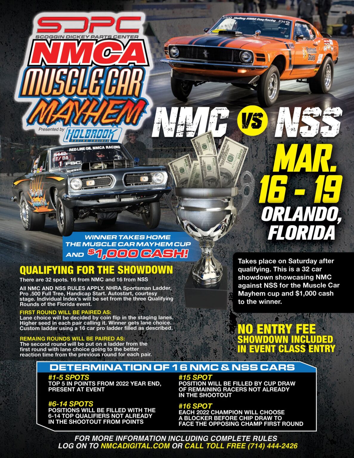 NMCA’s Muscle Car Mayhem Flyer - NSS Racing dot com