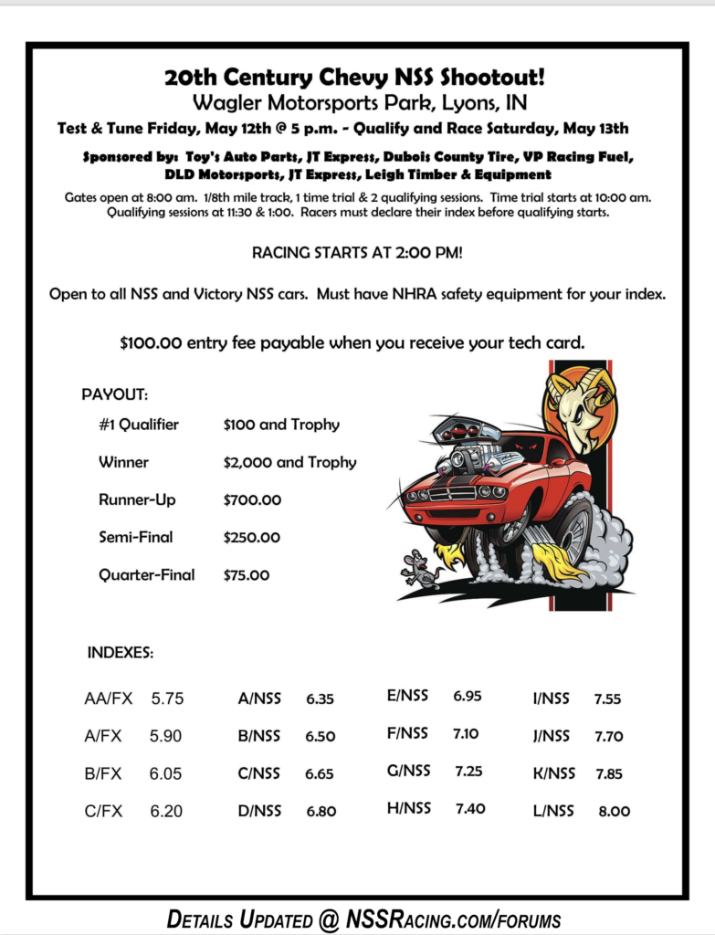 NSS race at Lyons, IN. $2,000 to win! - NSS Racing dot com